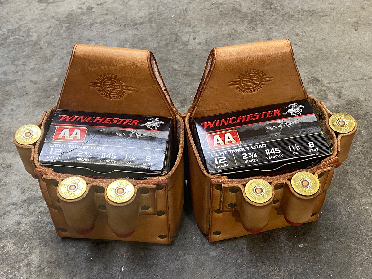 Classic Double Shotgun Shell Box Holder with 6 Spare Round Holders - W ...
